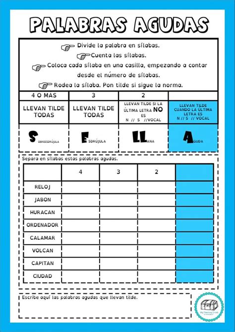 Acentuaci N De Las Palabras Agudas Worksheet Palabras Agudas
