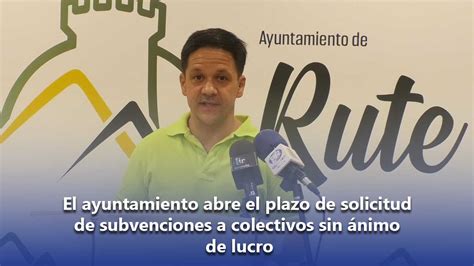 El Ayuntamiento Abre El Plazo De Solicitud De Subvenciones A