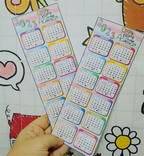 Marca páginas calendário 2023 Prof Amanda ramalho