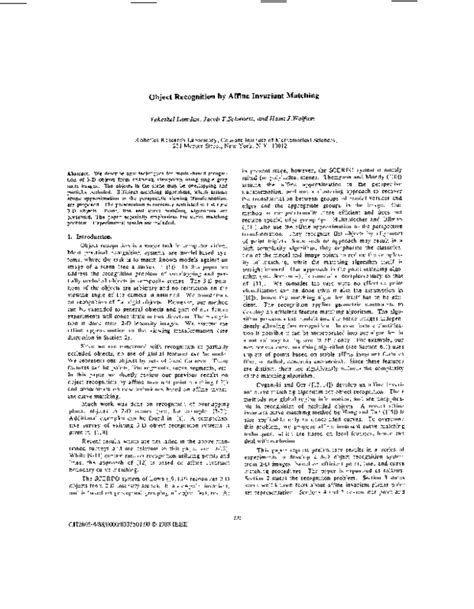 pdf object recognition by affine invariant matching haim wolfson