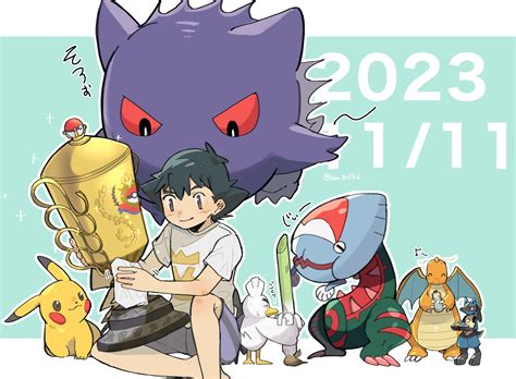 Pikachu Ash Ketchum Lucario Gengar Dragonite And 2 More Pokemon