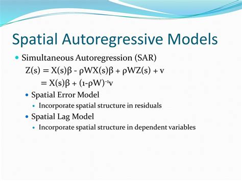 spatial regression models ppt download