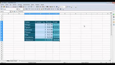 Estilos De Tablas En OpenOffice Calc YouTube