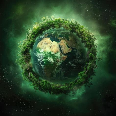 Premium Photo Green Halo An Abstract Concept Of An Overpopulated