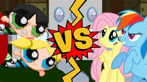 M U G E N Battles Buttercup Bubbles Vs Rainbow Dash Fluttershy