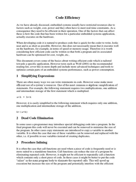 code efficiency 1 simplifying expressions pdf control flow subroutine