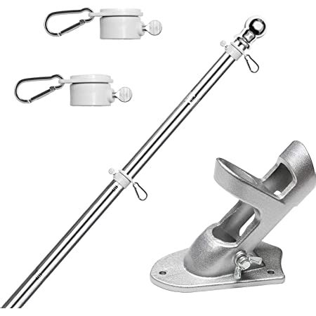 Amazon Ft Flag Pole With Bracket Kit Stainless Steel Wall