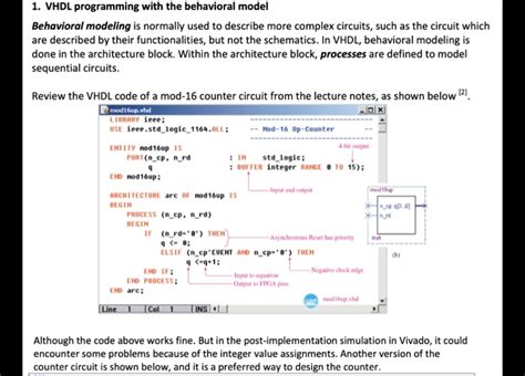 solved 1 vhdl programming with the behavioral model