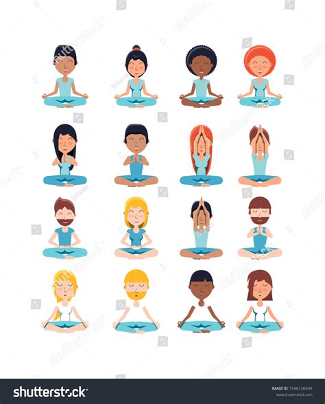 Yoga Poses Icon Set Pack High Stock Vector Royalty Free 1546126499