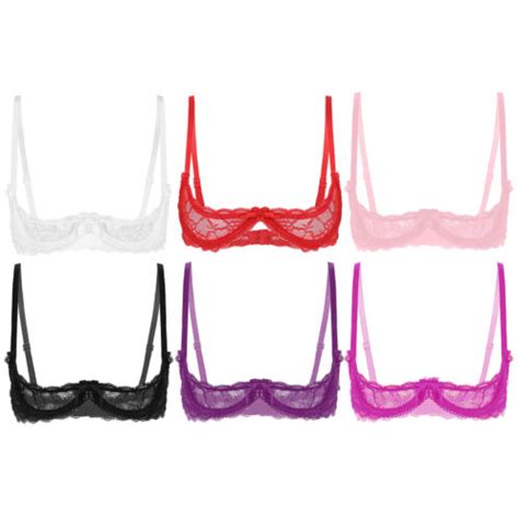 Übergröße Damen Hebe BH Push Up Spitze Bra Bustier Transparent