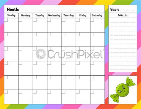 Weekly Planner Bright Colorful Blank Printable Template Birthday Theme