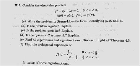 solved consider the eigenvalue problem y 2y lambda y