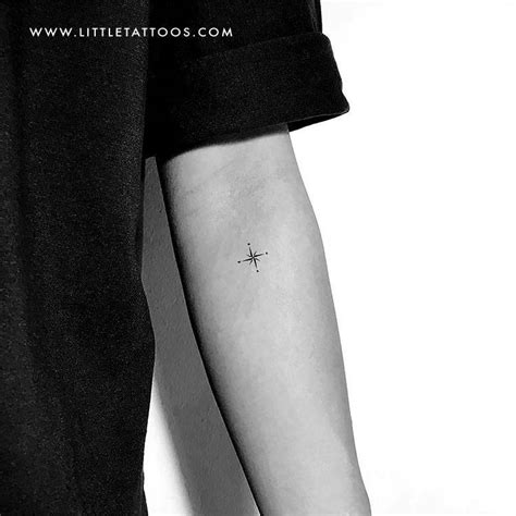 Minimalist Compass Rose Temporary Tattoo Get It Here