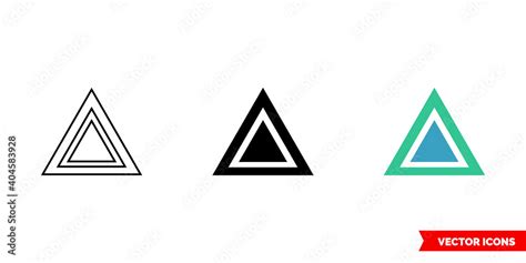 Triangle In Triangle Icon Of 3 Types Color Black And White Outline