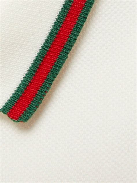 Gucci Cotton Piquet Polo Shirt With Web In White ModeSens