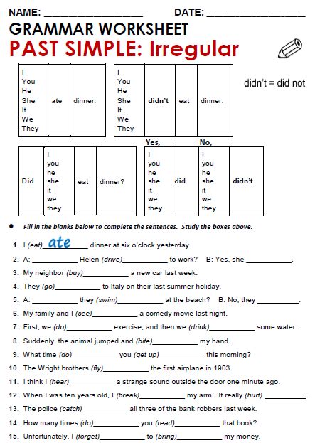 Past Simple Regular Verbs Exercises Pdf Online Degrees