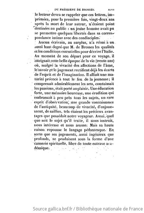 Le président de Brosses en Italie lettres familières écrites d Italie