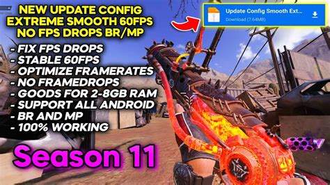 CONFIG 60FPS SMOOTH FIX LAGS NO FPS DROPS SEASON 11 CODM YouTube