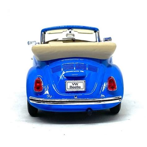 Miniatura Carro Volkswagen Fusca Beetle Azul 1 24 Welly