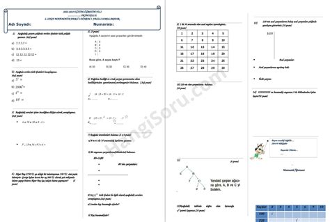2022 2023 6 Sınıf Matematik 1 Dönem 1 Yazılı Soruları HangiSoru