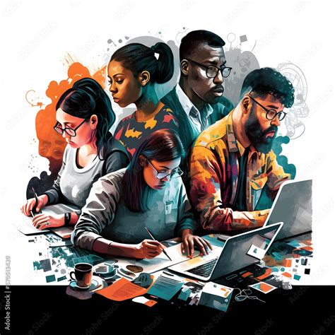 A Diverse Group Of People Working Together Collaborating And
