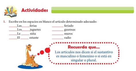 El Artículo y Sus Clases para Tercero de Primaria Articulos Educativos