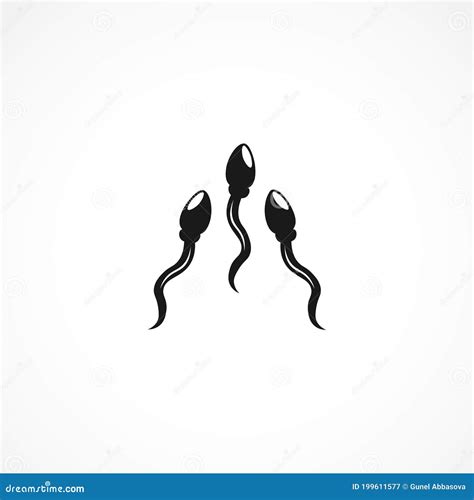 Spermatozoa Icon Human Sperm Cell In Outline Style Men Fertility