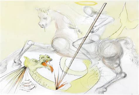 St Georges Et Le Dragon HC 1974 Limited Edition Etching By Salvador