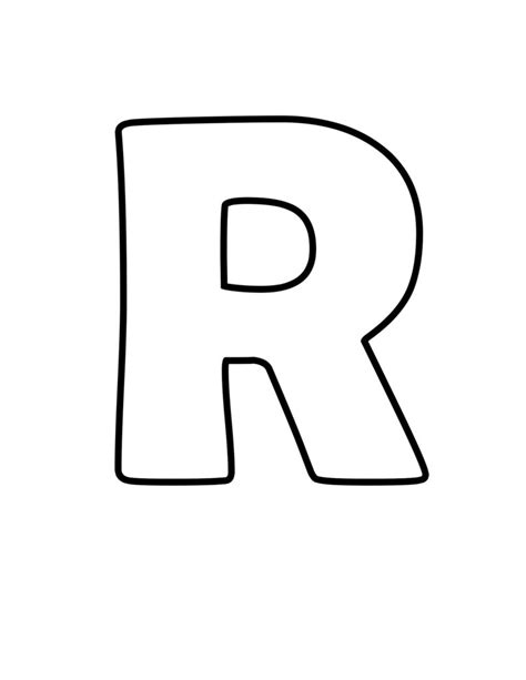The Letter R Is Made Up Of Black And White Letters Which Are Outlined
