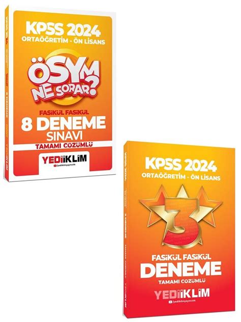 Yediiklim 2024 KPSS ÖSYM Ne Sorar Ortaöğretim Önlisans 8 3 Deneme Seti