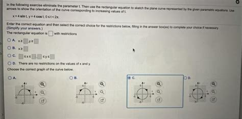solved in the following exercise eliminate the parametert