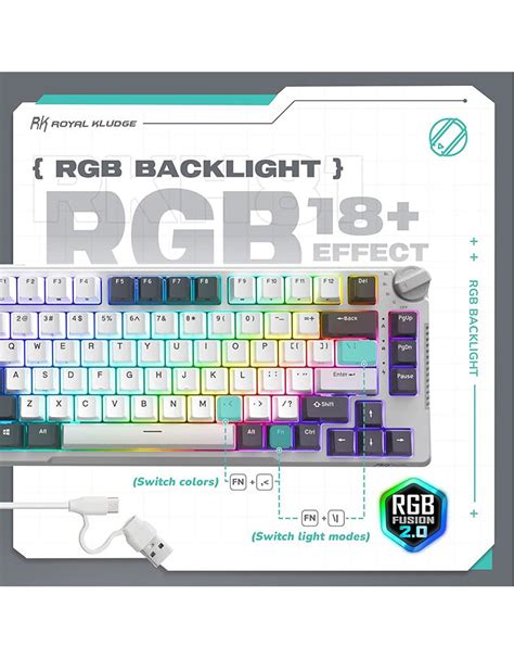 RK Royal Kludge H81 Wireless Mechanical Keyboard SkyCan Switch