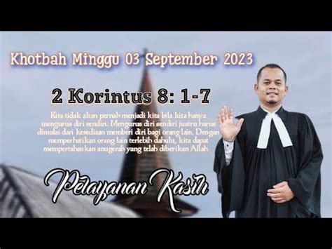 Khotbah Minggu September Korintus Pelayanan Kasih