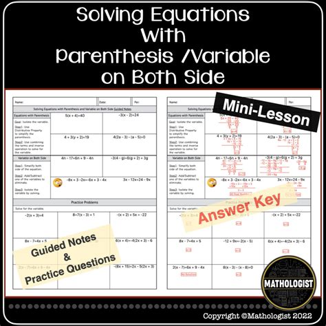 Solving Multi Step Equations With Parenthesis Variable On Both Side