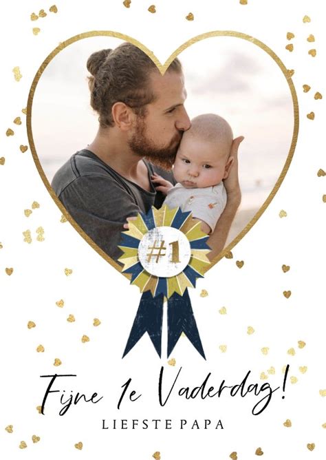 Vaderdagkaart Met Grote Foto In Hart Van Goud Kaartje2go
