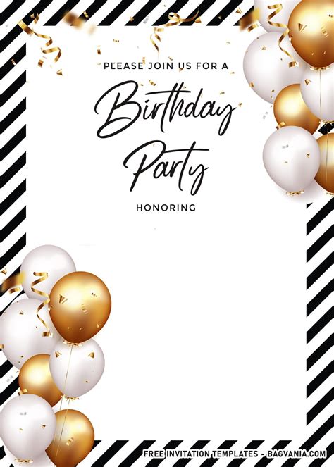 7 Cute And Elegant Balloons Themed Birthday Invitation Templat