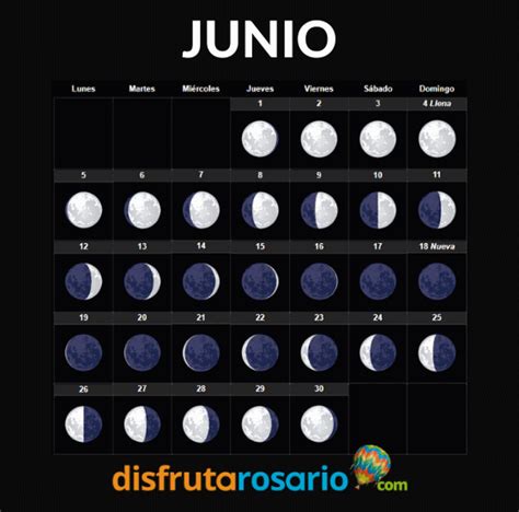 Calendario Lunar Junio Disfrutarosario