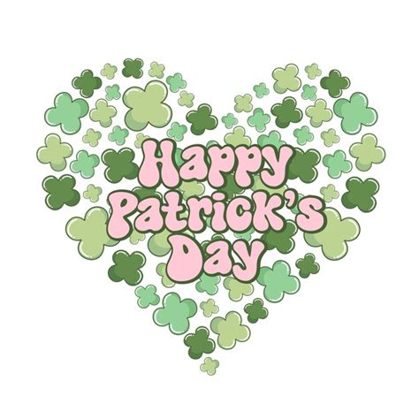 Premium Vector Happy St Patrick Day Heart Dour Leaf Vector