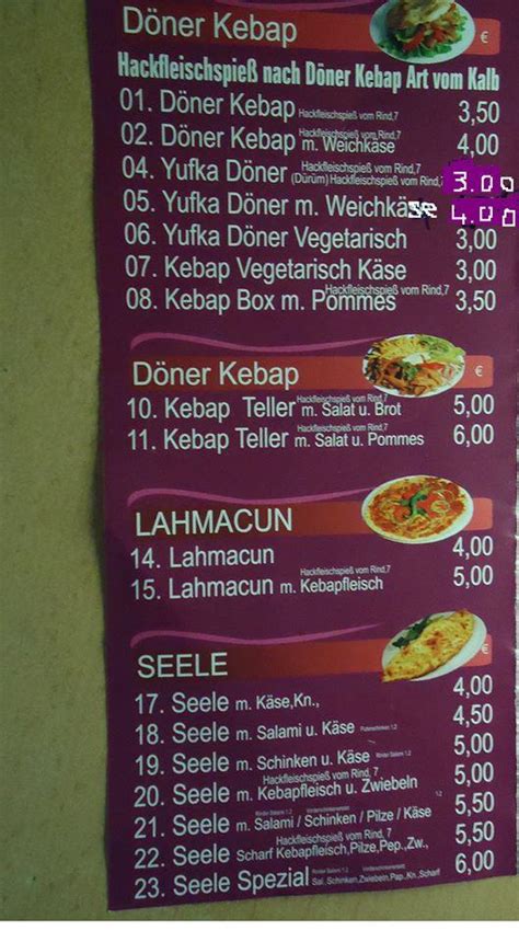 Speisekarte Von ALI BABA PIZZA KEBAP HAUS Gottmadingen