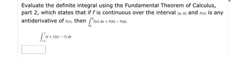 solved evaluate the definite integral using the fundamental