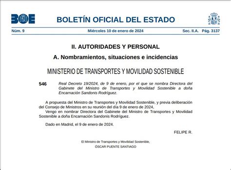 El BOE Oficializa El Nombramiento De La Nueva Directora Del Gabinete