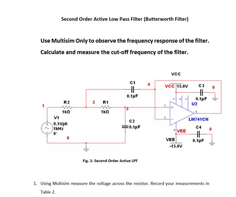 Second Order Active Low Pass Filter Butterworth Chegg