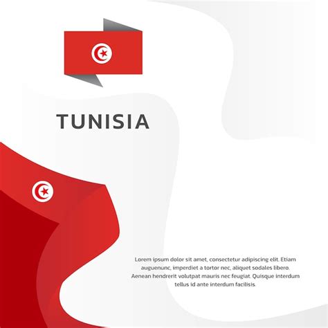 Ilustração do modelo de bandeira da tunísia Vetor Premium