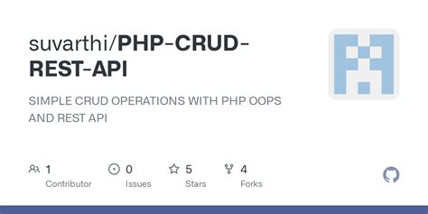 github suvarthi php crud rest api simple crud operations with php oops and rest api