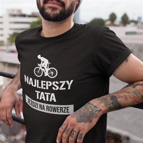 Najlepszy tata jeździ na rowerze męska koszulka z nadrukiem Ceny i
