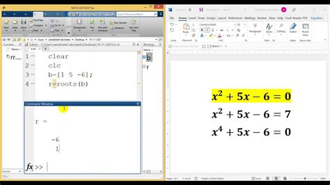 7 how to get a polynomial roots using matlab codes youtube