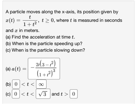 solved a particle moves along the x axis its position