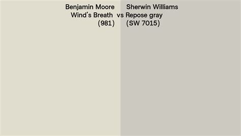 Benjamin Moore Wind S Breath 981 Vs Sherwin Williams Repose Gray SW