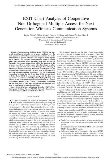 pdf exit chart analysis of cooperative non orthogonal multiple access for next generation