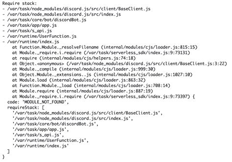 Cannot Find Module Node Events With Discord Js When Deploy Aws Lambda
